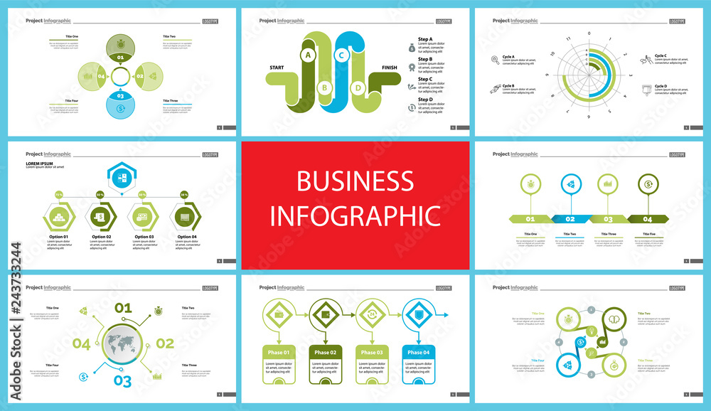 Set of accounting or economics concept infographic charts. Business ...