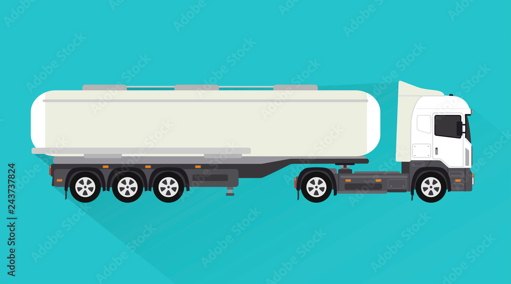 Tank truck and fuel tanks design flat style.Vector illustration Stock ...