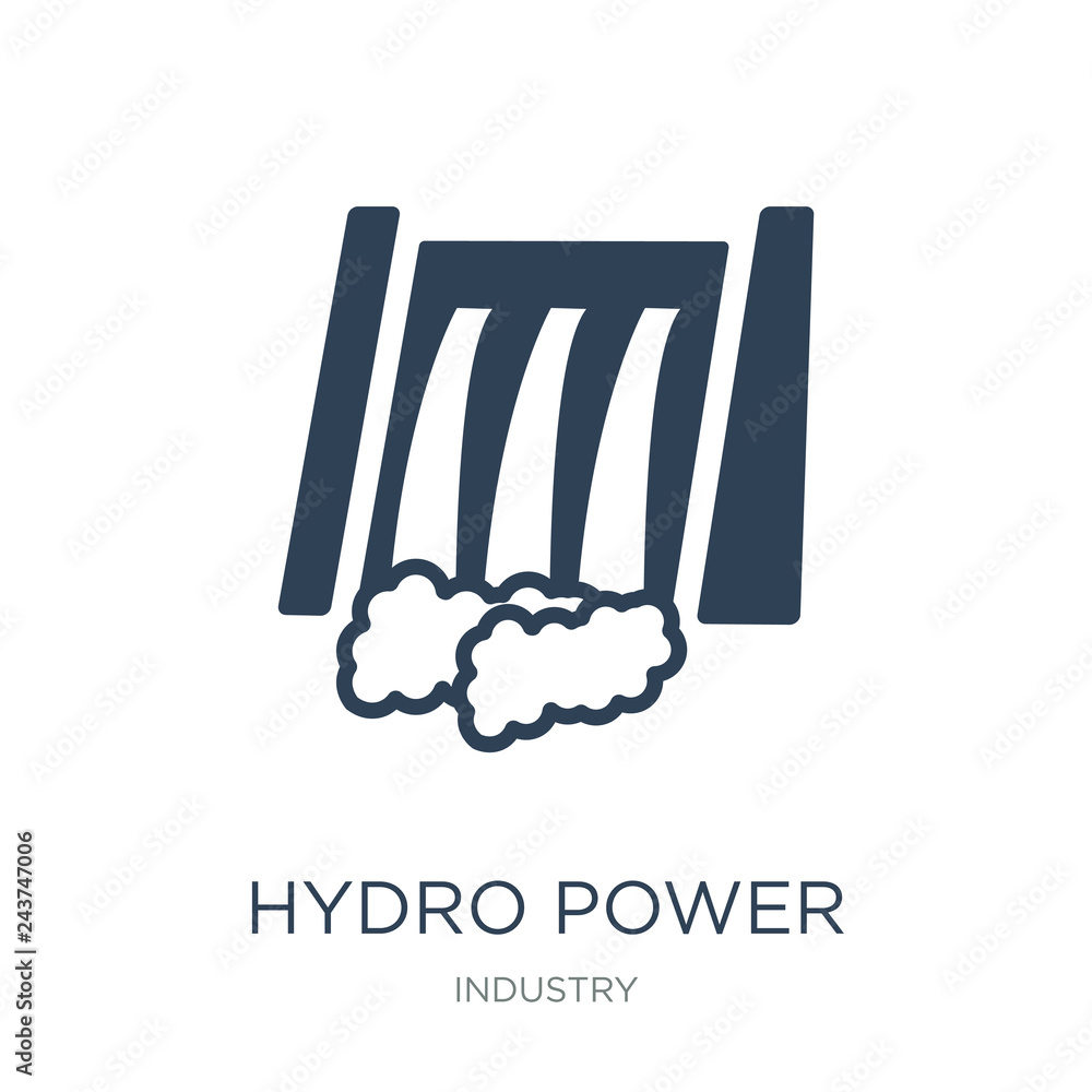 hydro power generation icon vector on white background, hydro po Stock ...
