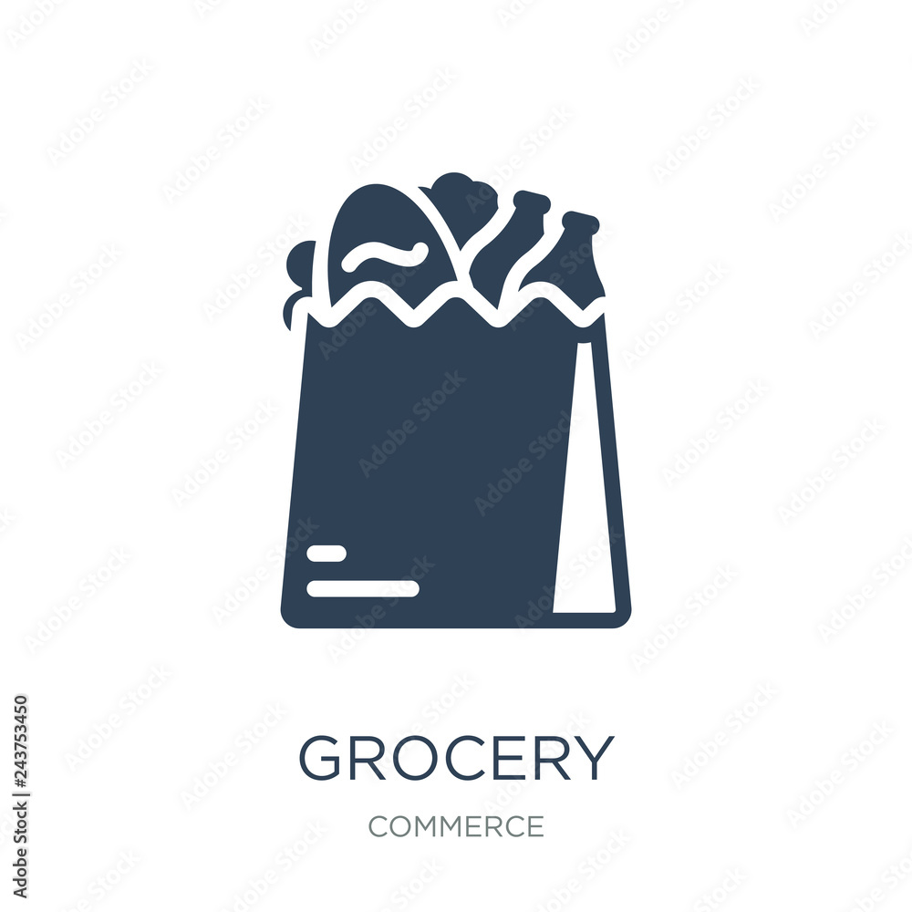 grocery icon vector on white background, grocery trendy filled i Stock ...