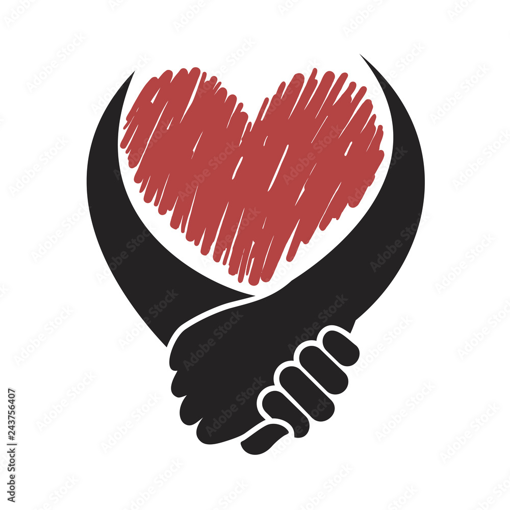 Solidarity heart symbol Stock Vector | Adobe Stock