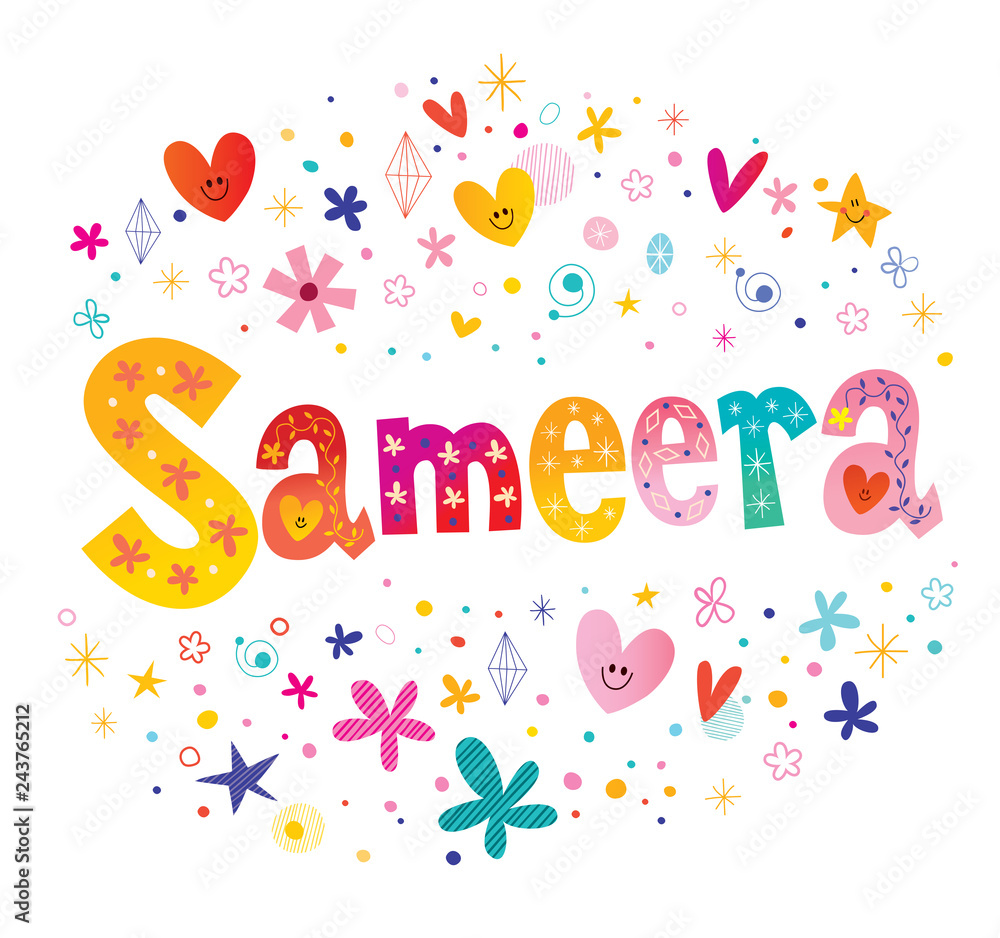 Sameera girls name decorative lettering type design Stock Vector ...