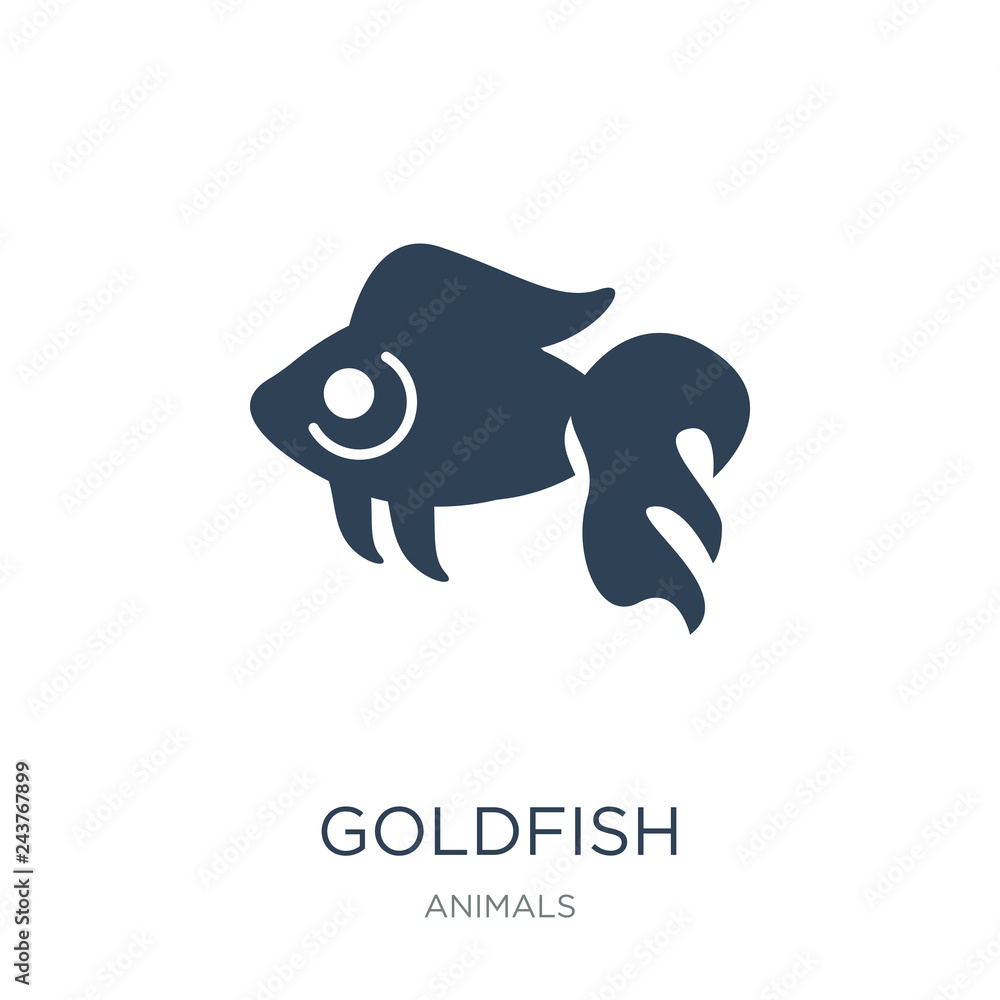 goldfish icon vector on white background, goldfish trendy filled Stock ...