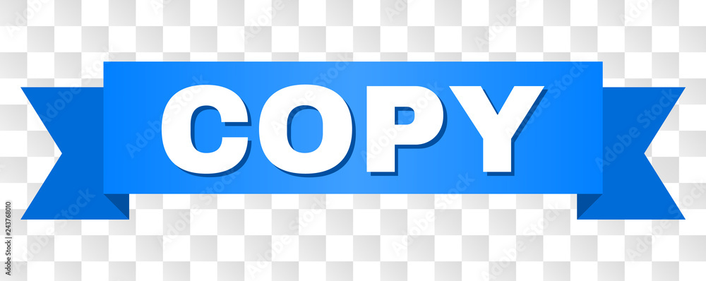 Vecteur Stock COPY text on a ribbon. Designed with white title and blue ...