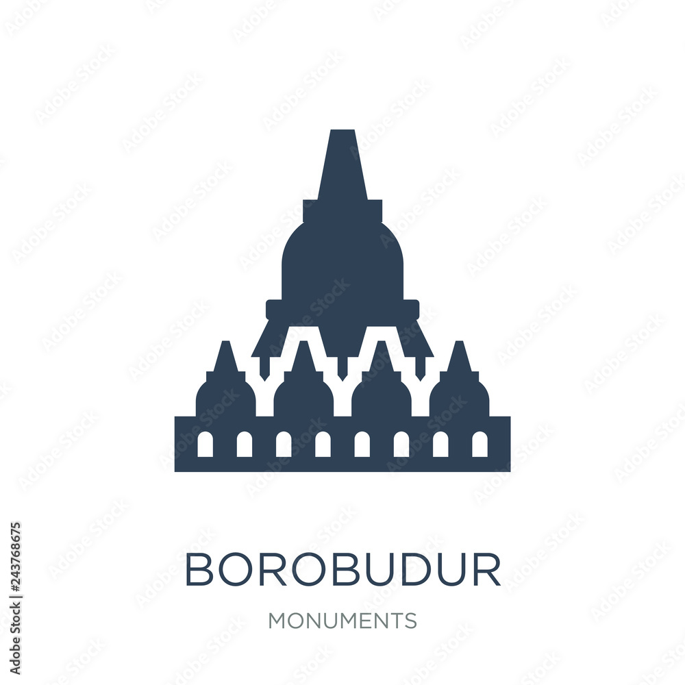 borobudur icon vector on white background, borobudur trendy fill Stock ...
