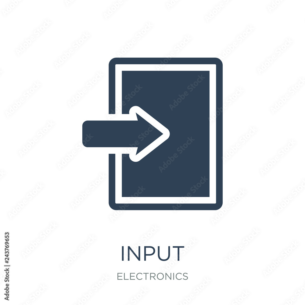 input icon vector on white background, input trendy filled icons Stock ...