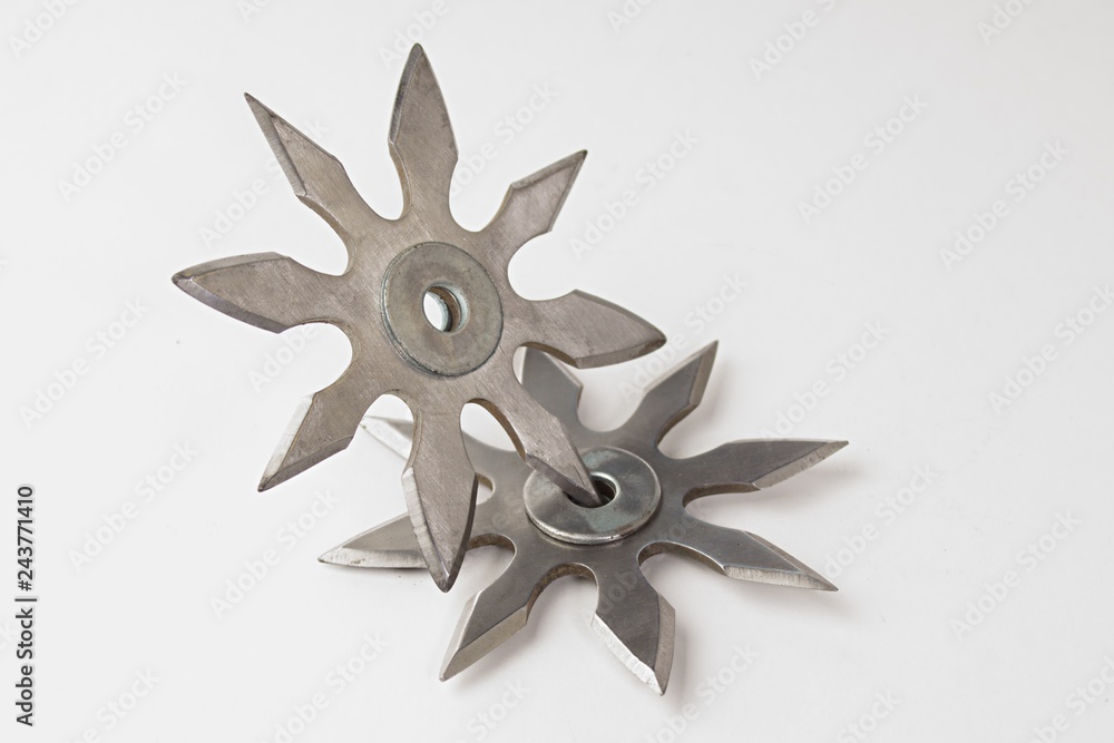 shuriken japanese traditional ninja weapons on white background Stock ...