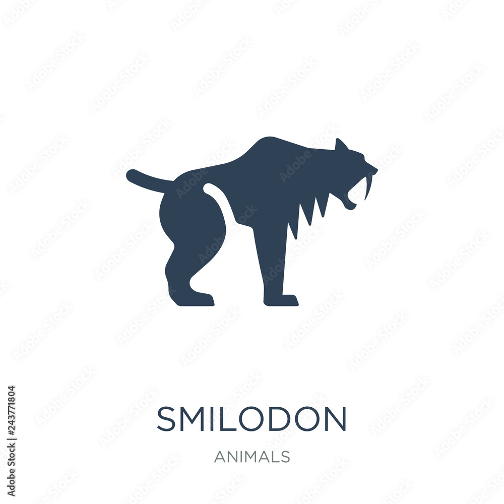 smilodon icon vector on white background, smilodon trendy filled Stock ...