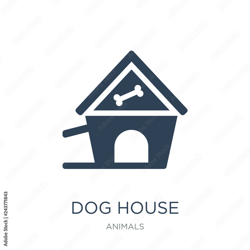 dog house icon vector on white background, dog house trendy fill Stock ...