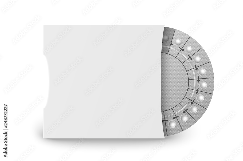 Vector Realistic Packaging of Birth Control Pills in Blister Closeup ...