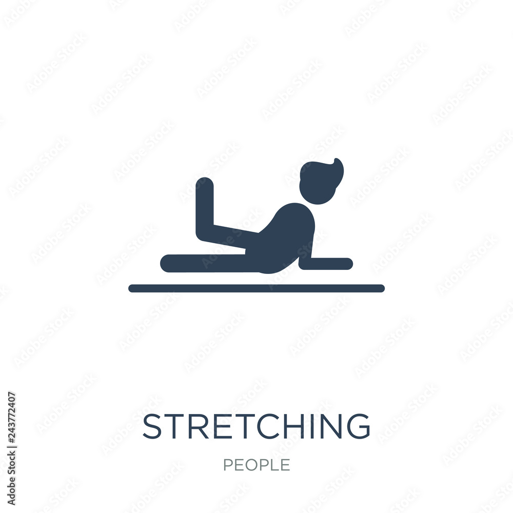 stretching exercises icon vector on white background, stretching ...