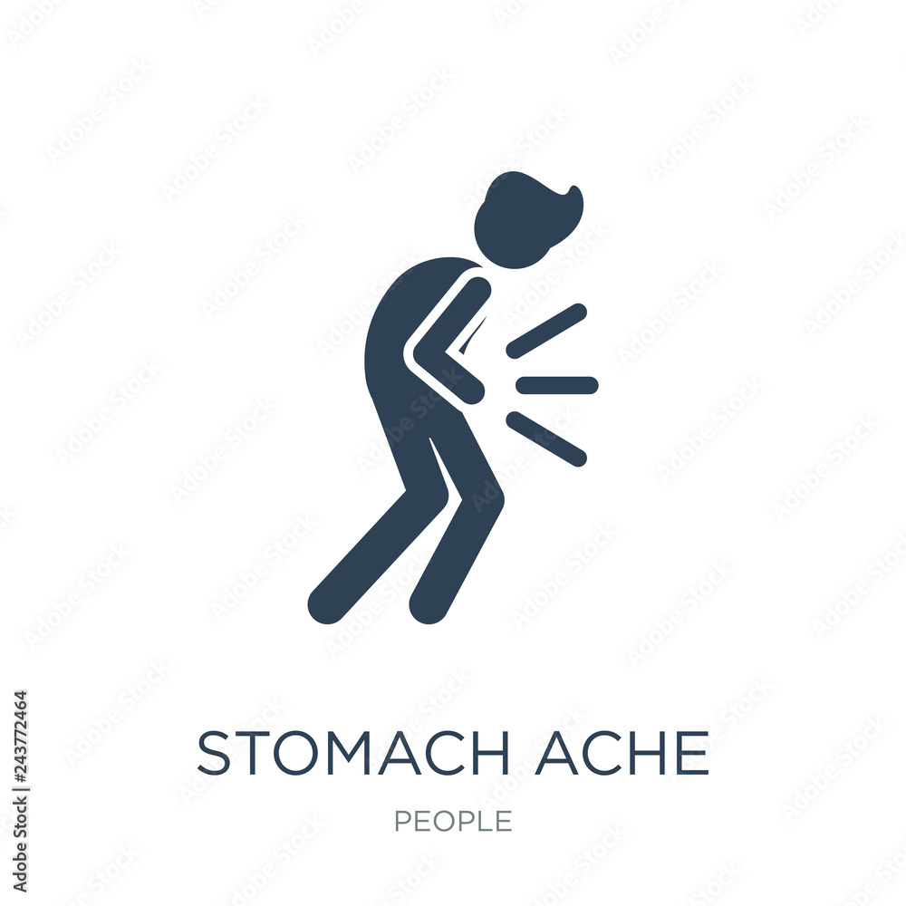 stomach ache icon vector on white background, stomach ache trendy ...