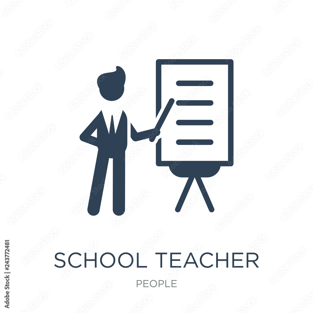 school teacher icon vector on white background, school teacher trendy ...