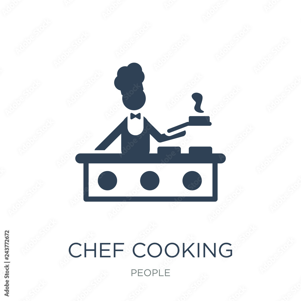 chef cooking icon vector on white background, chef cooking trendy ...