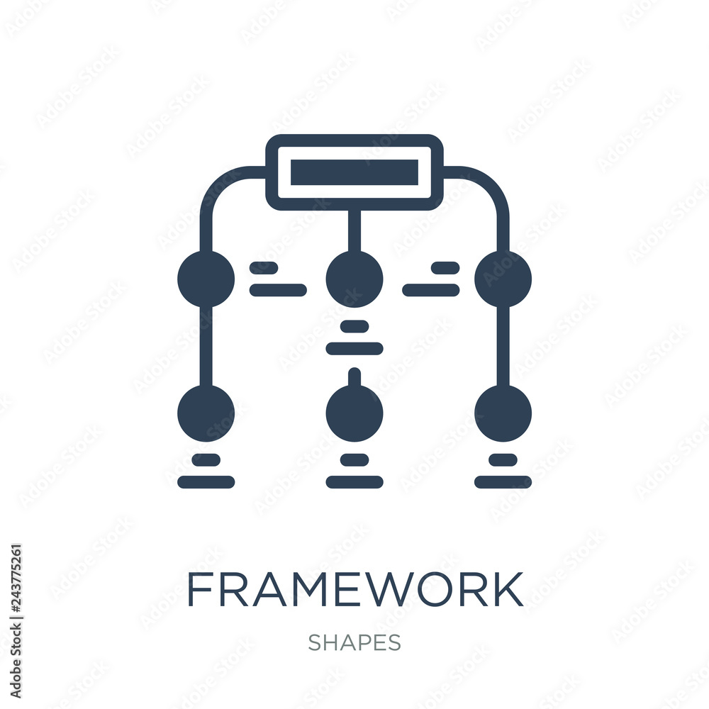 framework icon vector on white background, framework trendy filled ...