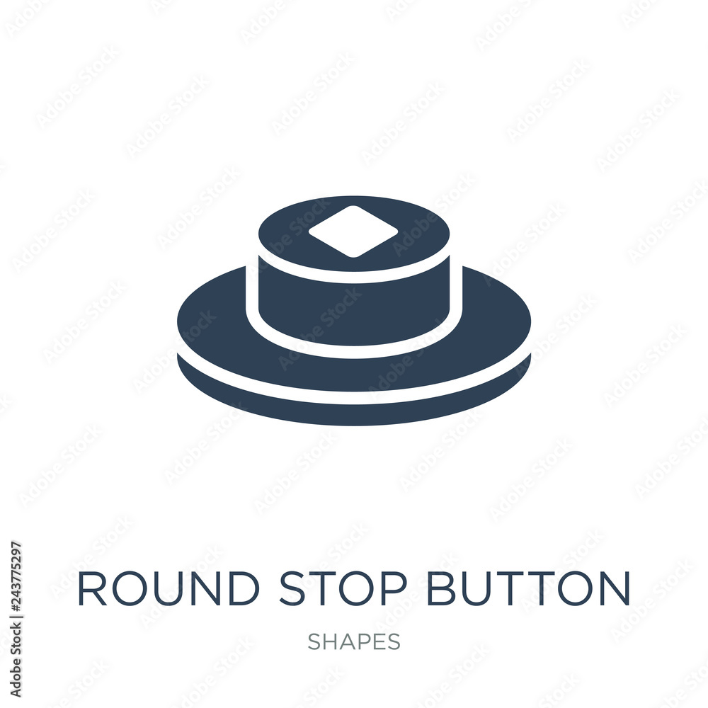 round stop button icon vector on white background, round stop button ...