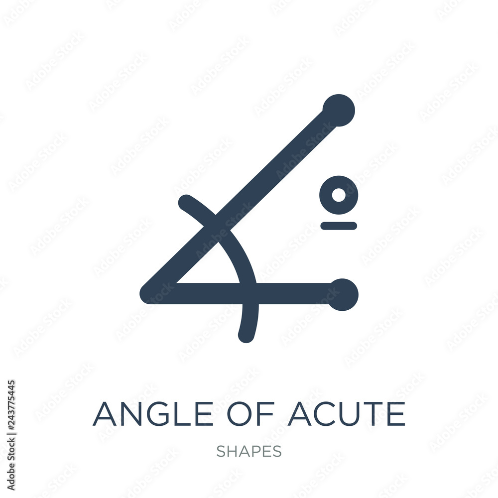 angle of acute icon vector on white background, angle of acute trendy ...