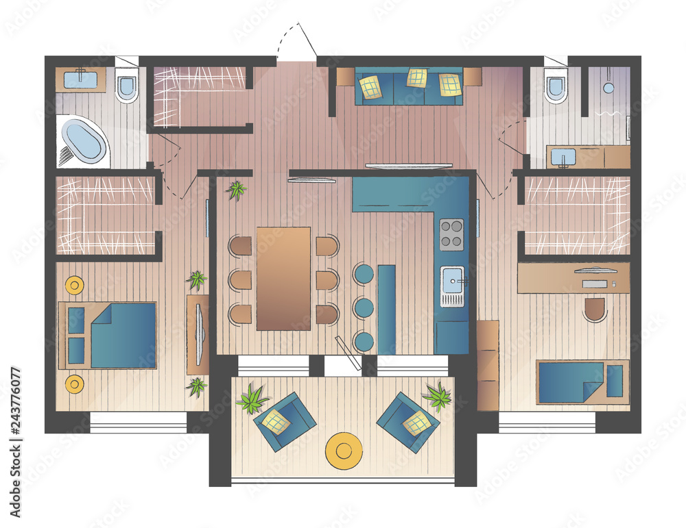 Colored Floor Plans | Viewfloor.co