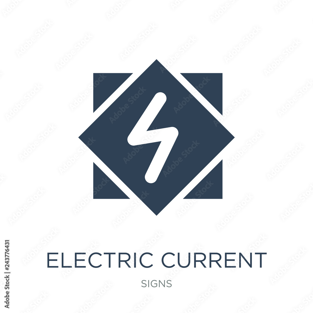 electric current icon vector on white background, electric current ...