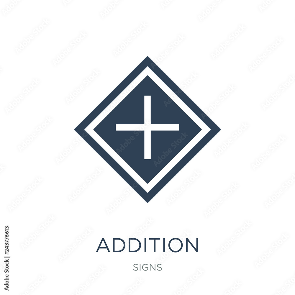 addition icon vector on white background, addition trendy filled icons ...