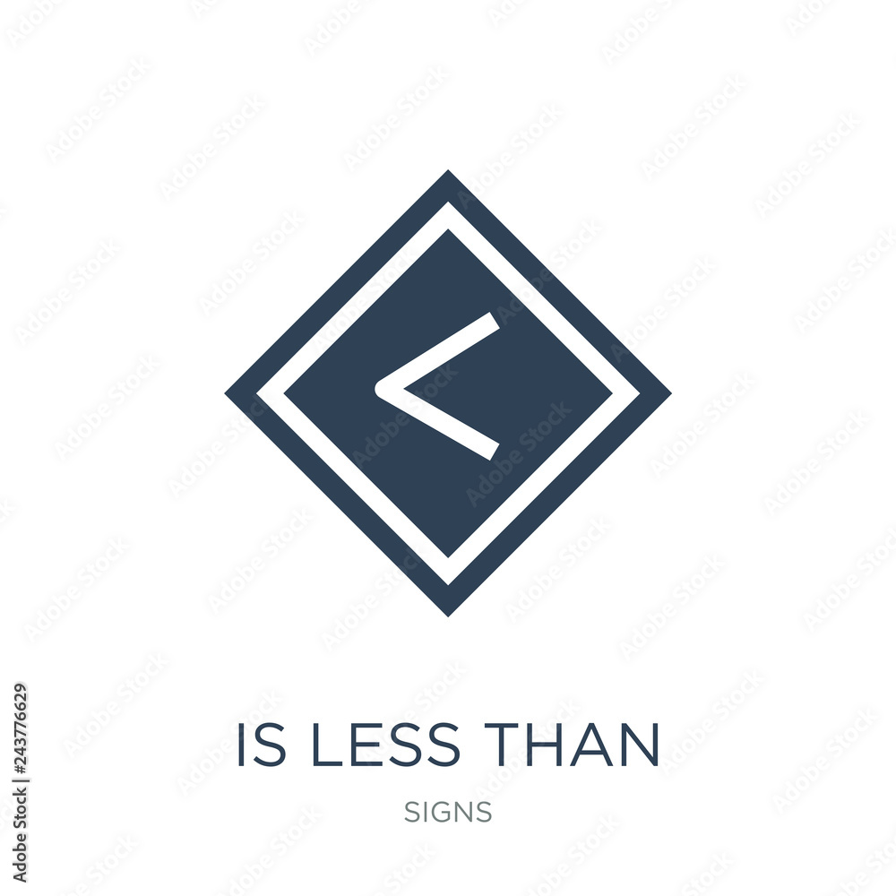 is less than icon vector on white background, is less than trendy ...