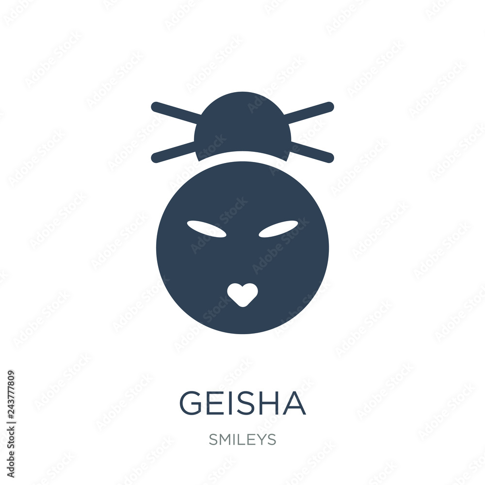 geisha icon vector on white background, geisha trendy filled icons from ...