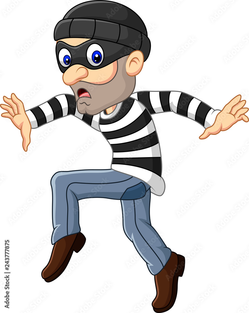 Cartoon Thief walking carefully Stock Vector | Adobe Stock