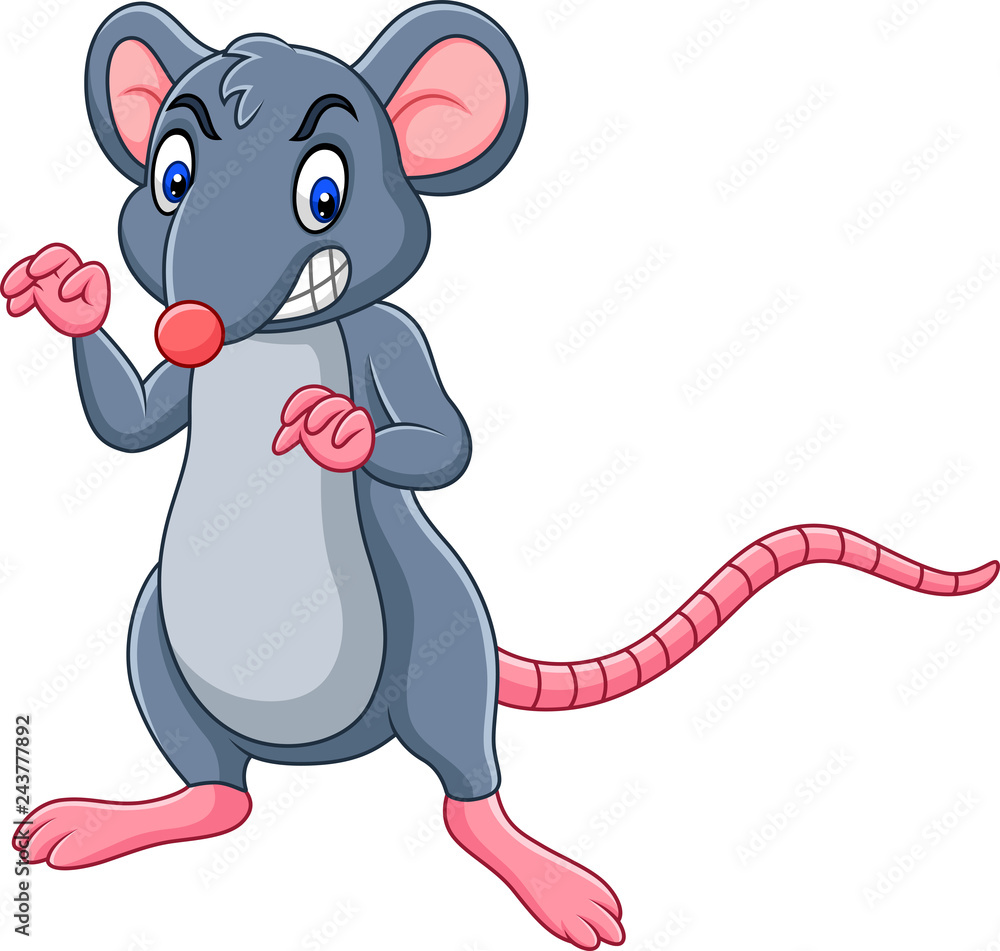 Cartoon rat with angry expression Stock Vector | Adobe Stock