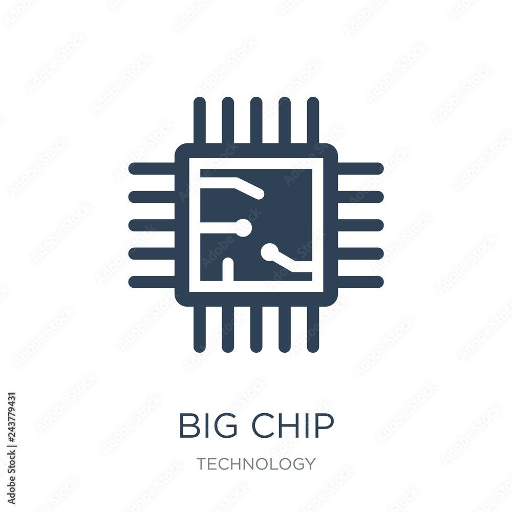big chip icon vector on white background, big chip trendy filled icons ...