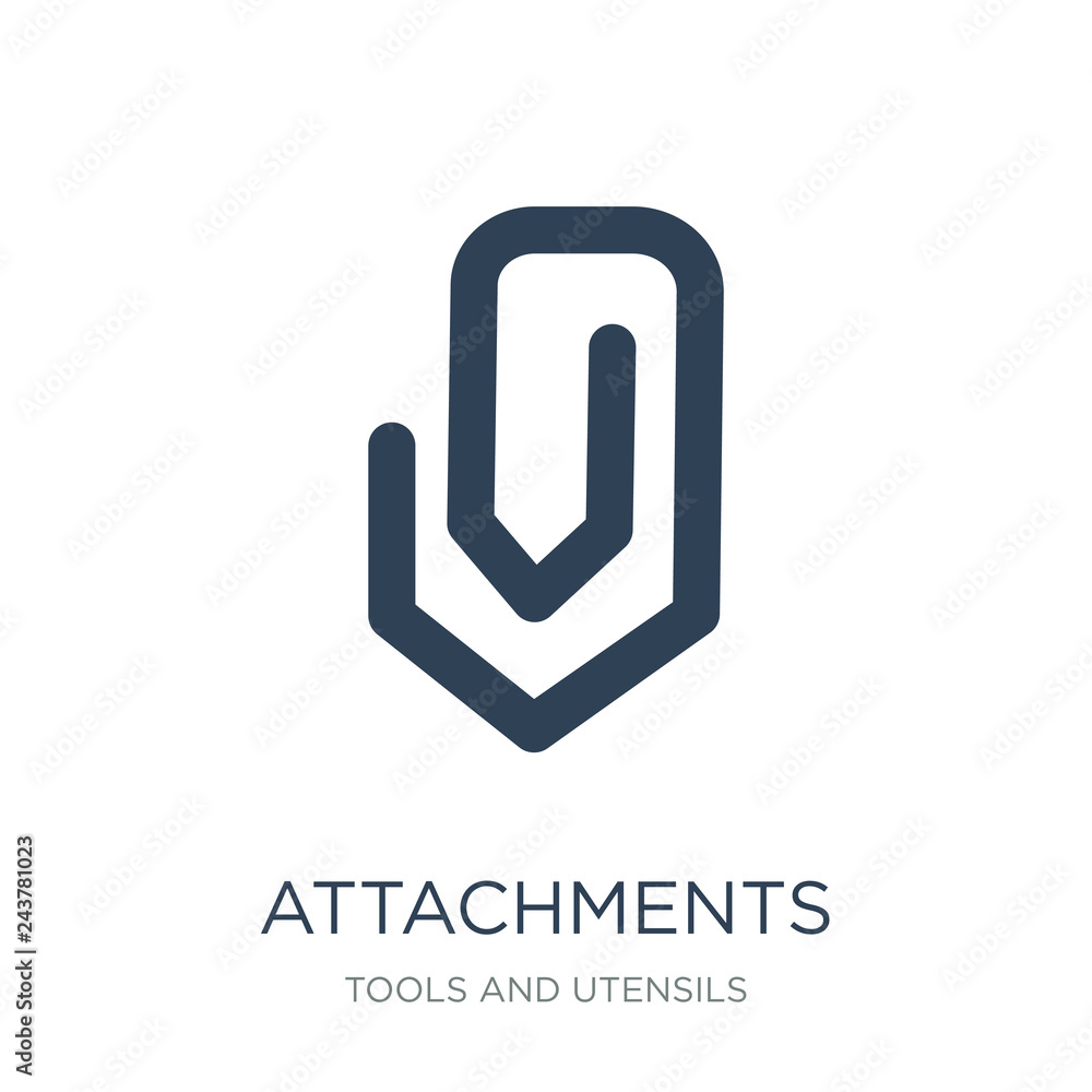 attachments icon vector on white background, attachments trendy filled ...