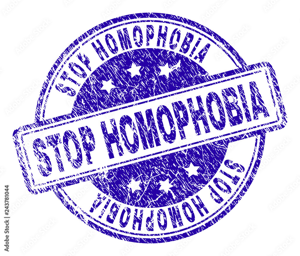 STOP HOMOPHOBIA stamp seal watermark with grunge texture. Designed with ...