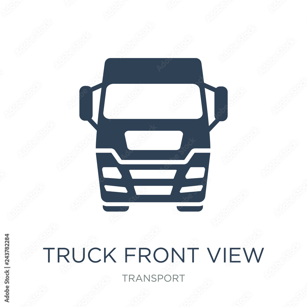 truck front view icon vector on white background, truck front view ...