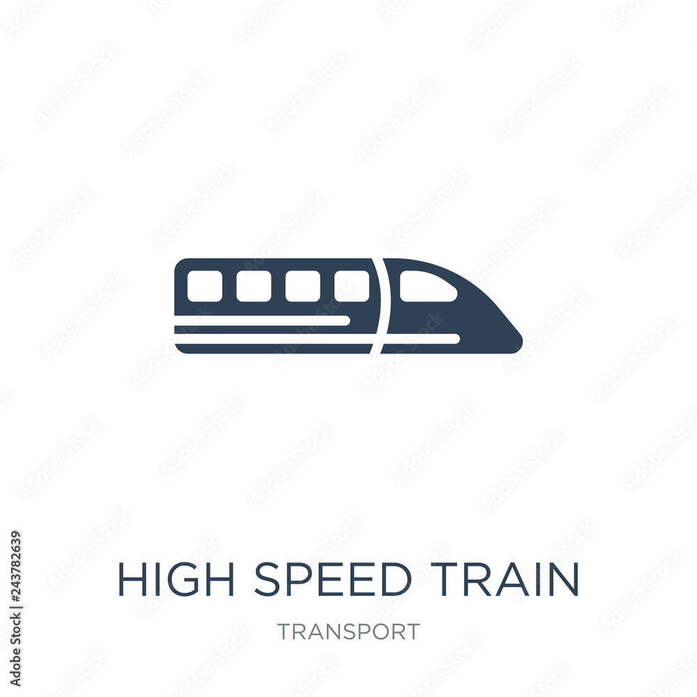 high speed train icon vector on white background, high speed train ...
