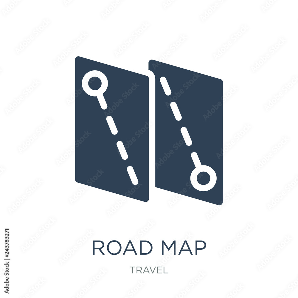 road map icon vector on white background, road map trendy filled icons ...