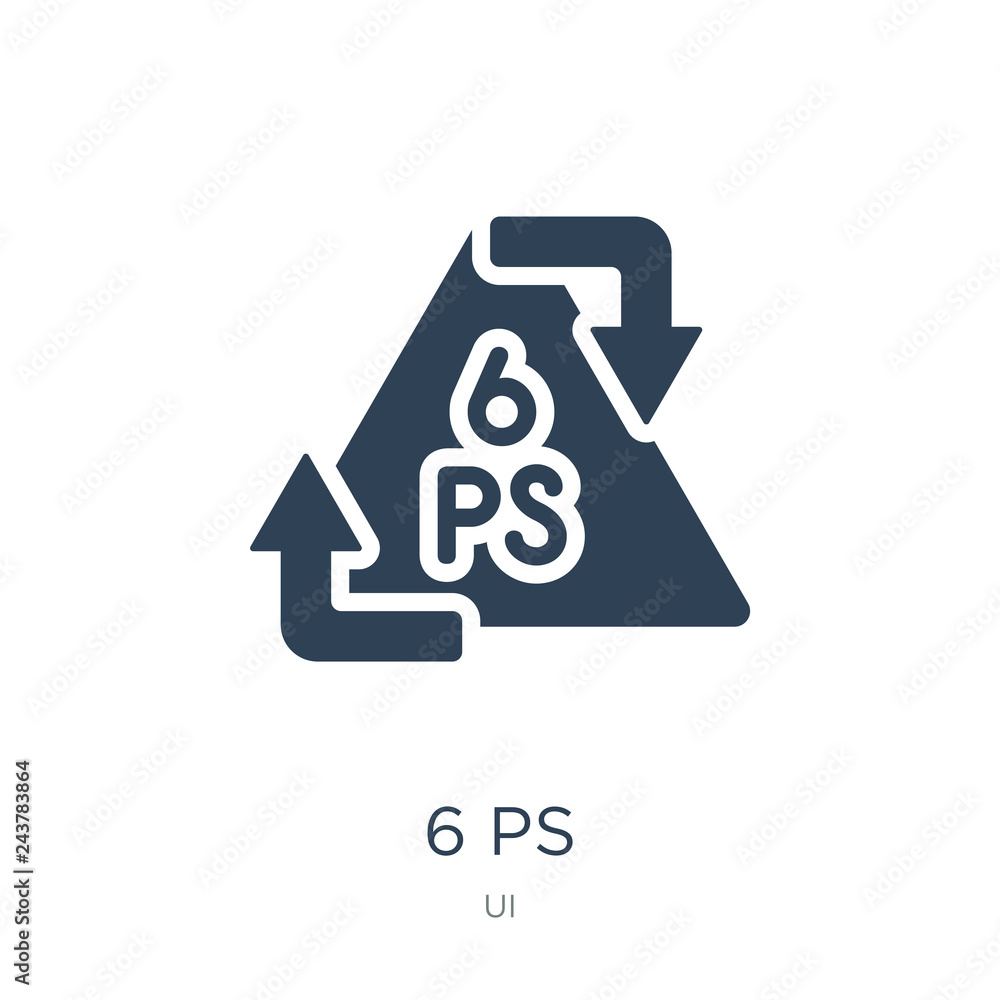 6 ps icon vector on white background, 6 ps trendy filled icons from UI ...