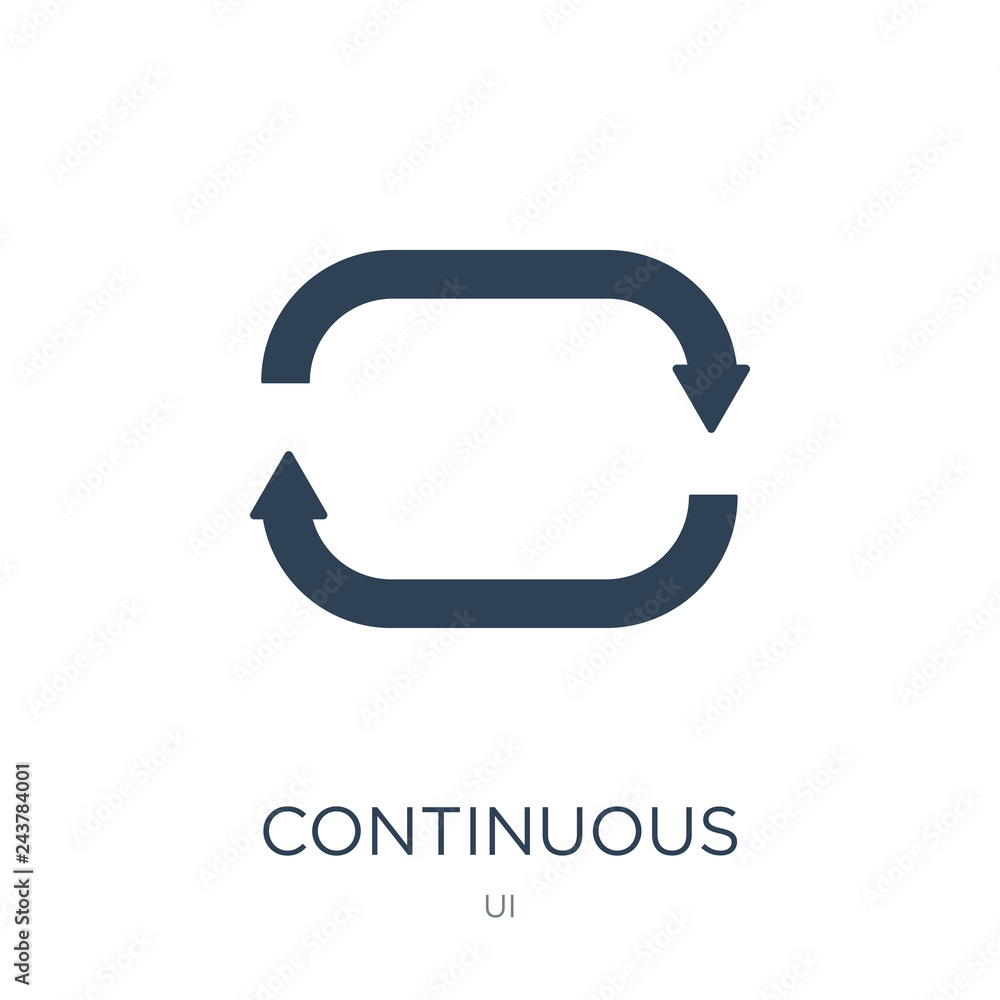 continuous icon vector on white background, continuous trendy filled ...