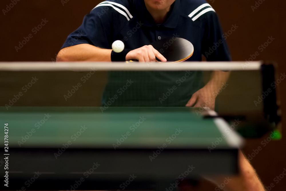 Poster table tennis player returning, focus at the blade – Muurposter ...
