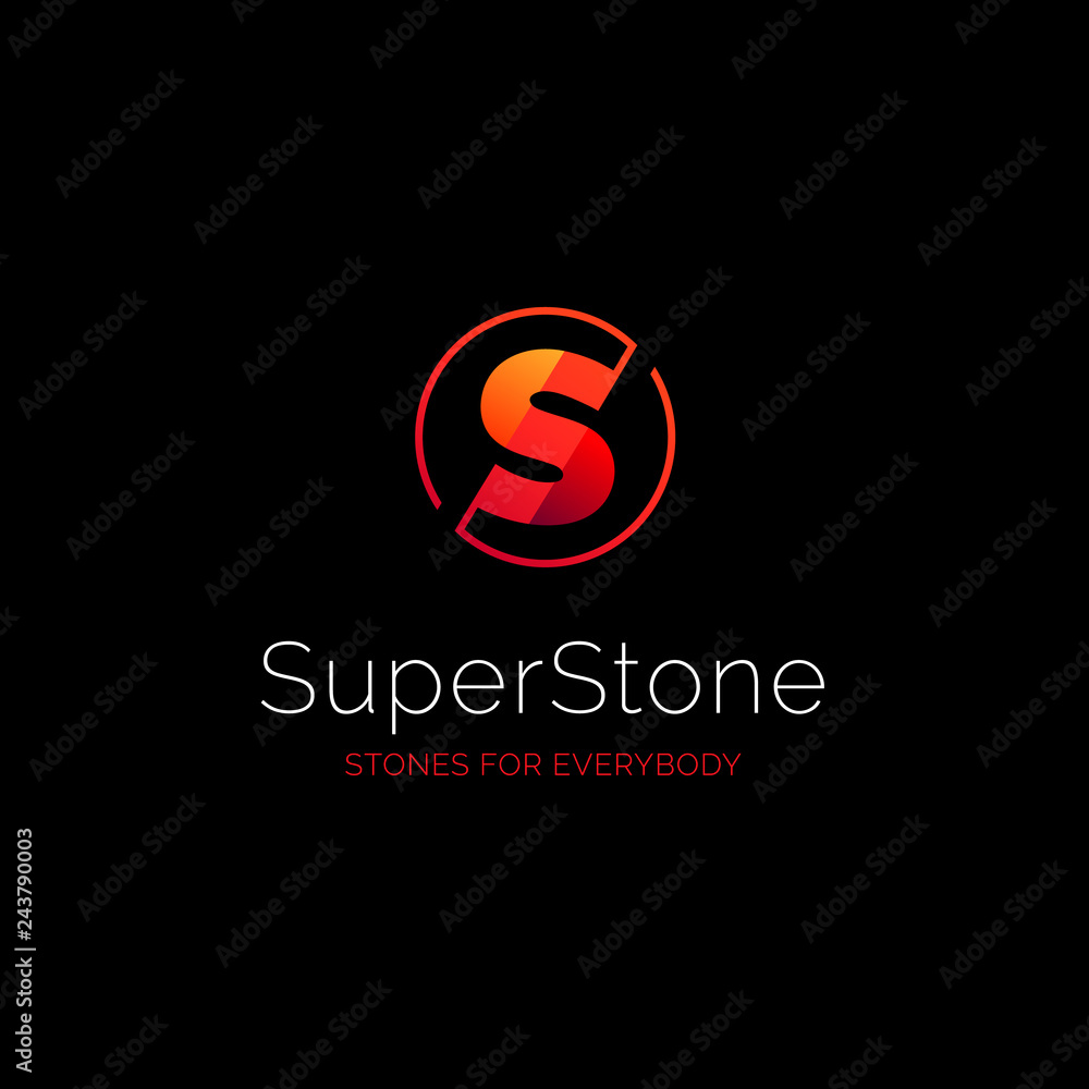 Vector abstract S letter red round logo icon, minimal simple elegant ...