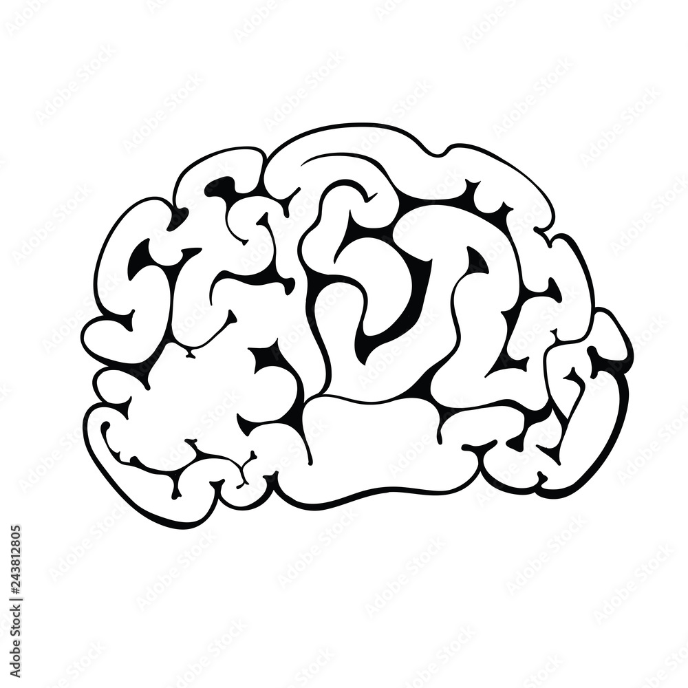 Brain Graphic Black And White