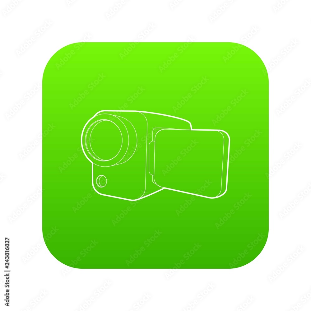 Camcorder icon green vector isolated on white background Stock Vector ...