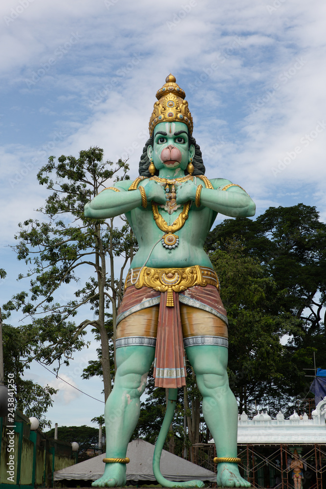 Hanuman statue in front of Ramayana Cave at Batu Caves complex. Batu ...
