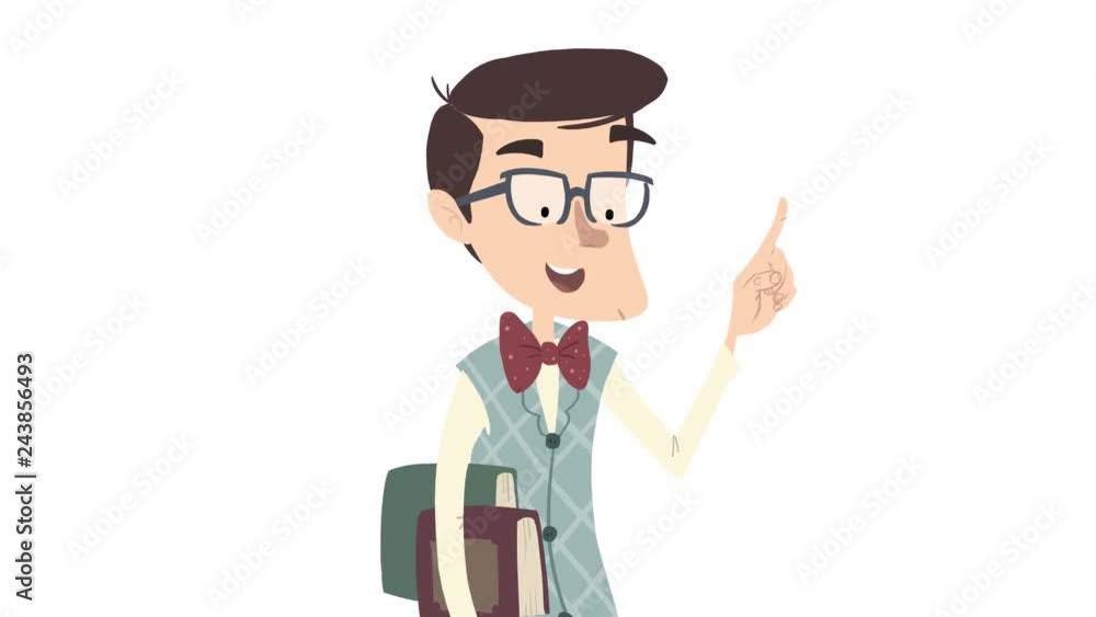 Persona explicando o anunciando algo con canal alfa vídeo de Stock ...