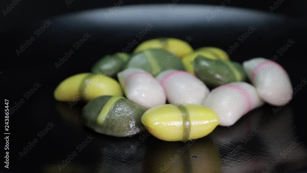 Korean foods rice cake rotating Stock Video | Adobe Stock