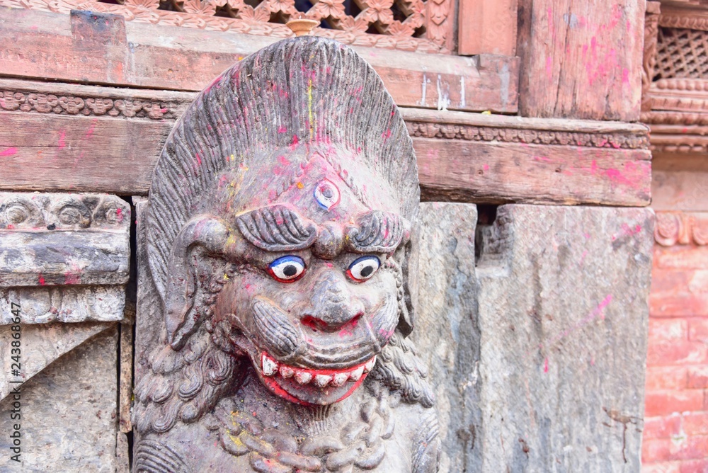 Ancient Nepali Wood Carving at Kathmandu Durbur Square in Nepal Stock ...