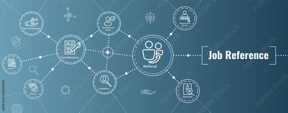 Referral Job Reference Web Header Banner and Icon Set Stock Vector ...