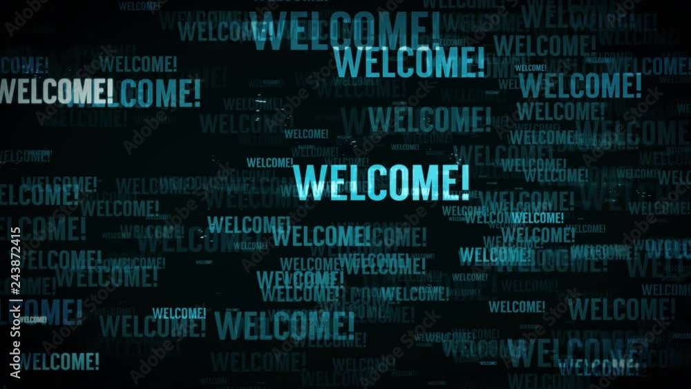Vidéo Stock 4k Welcome Message Background Loop/ Animation of welcome ...