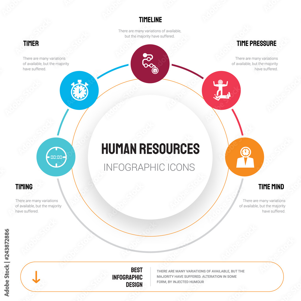 Abstract infographics of human resources template. Timing, Timer ...