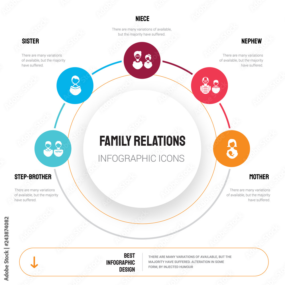 Abstract infographics of family relations template. step-brother ...