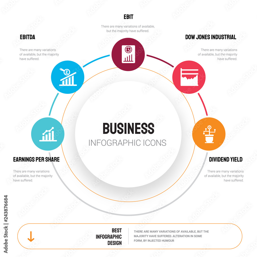 Abstract infographics of business template. Earnings per share (EPS ...