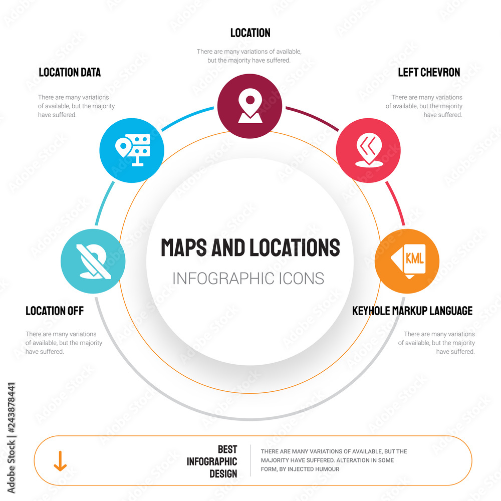 Abstract infographics of maps and locations template. Location off, location data, Location ...